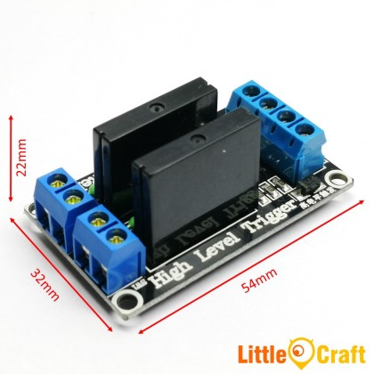 2 Channel 5V SSR Solid State Relay - High Level Trigger