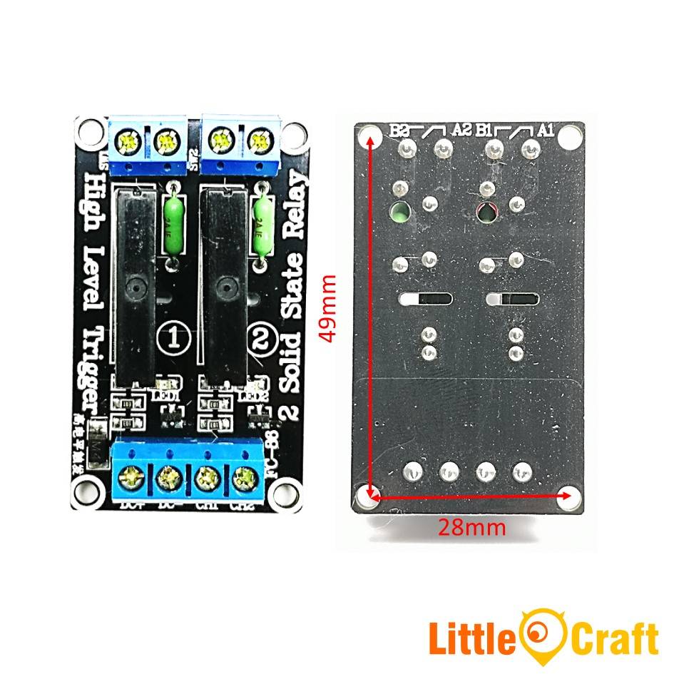 2 Channel 5V SSR Solid State Relay - High Level Trigger